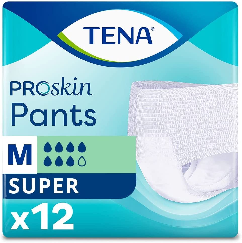 TENA Pants Super Medium Pull Up Pants (Pack of 12 Pull Up Pants)